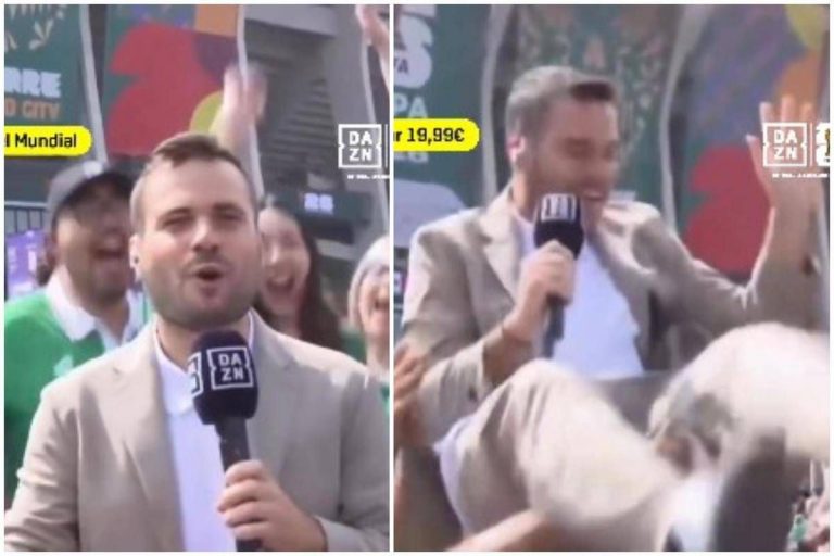 Mondiali, tifosi del Messico fanno 'volare' giornalista Dazn ...